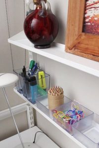 Elfa Home Office Shelving Solutions. Great for Small Spaces